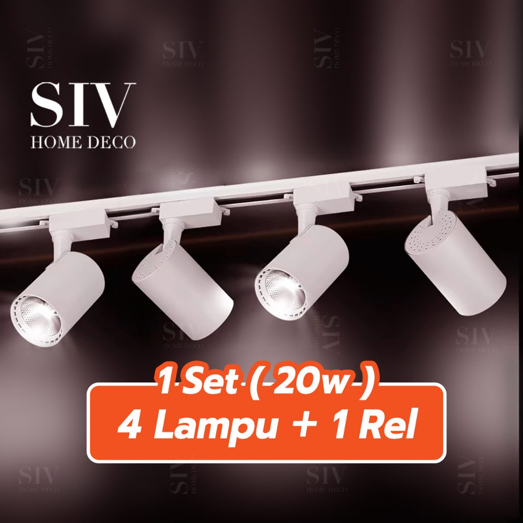 Jual SIV Track Track Lights Spotlight (1 set = 4 Track Lights + 1 Rel 1 ...