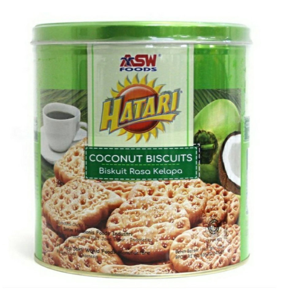 Jual HATARI Biskuit Kaleng Toples Coconut Rasa Kelapa 325gr | Shopee ...