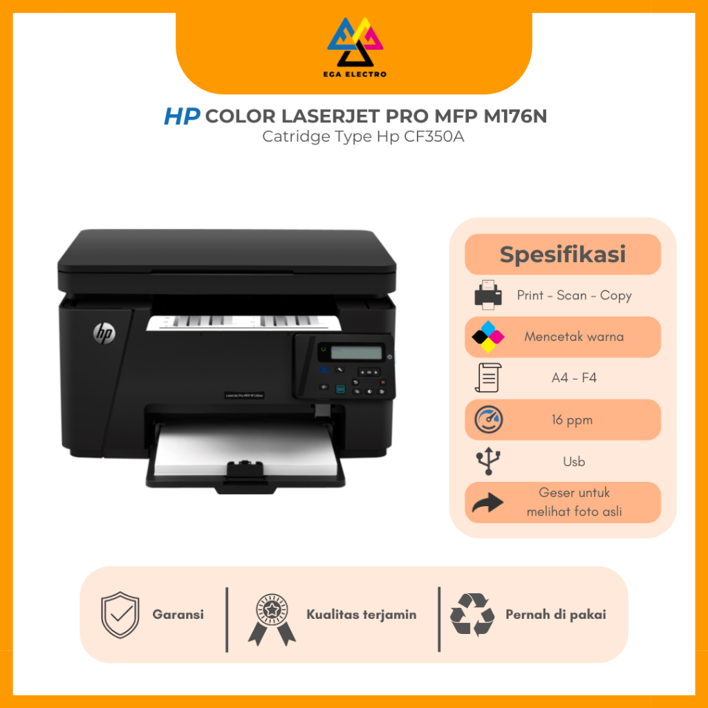 Jual printer hp laserjet pro mfp m176n second siap pakai | Shopee Indonesia