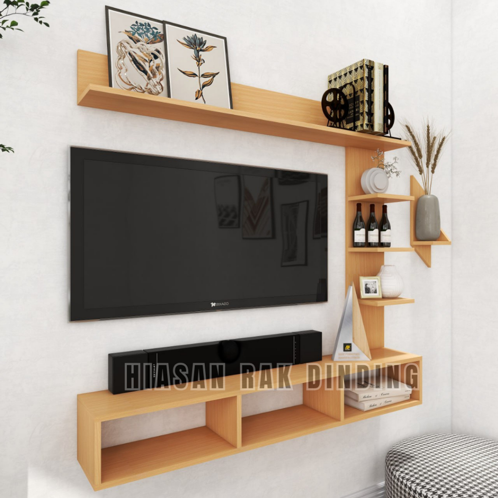 Jual Rak TV Dinding Minimalis Modern Terbaru Hiasan Ruang Tamu ...