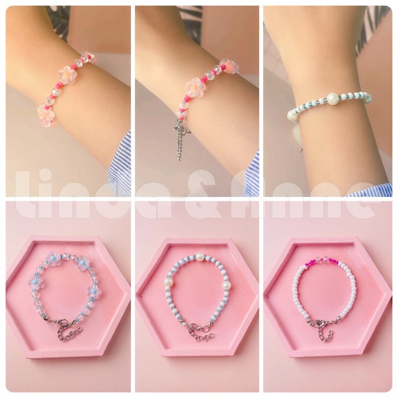 Jual Gelang Tangan Wanita Manik-Manik Beads Bracelet Model Lucu Kristal ...