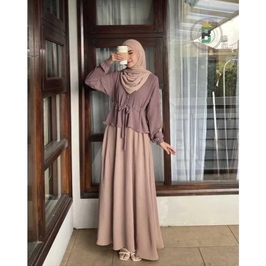 Jual gamis terbaru 2025 baju ootd ala selebgram Rosella Maxy gamis ...