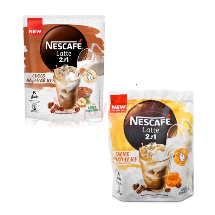 Jual NESCAFE LATTE 2IN1 SALTED CARAMEL ICE & CHOCO HAZELNUT ICE 15 ...