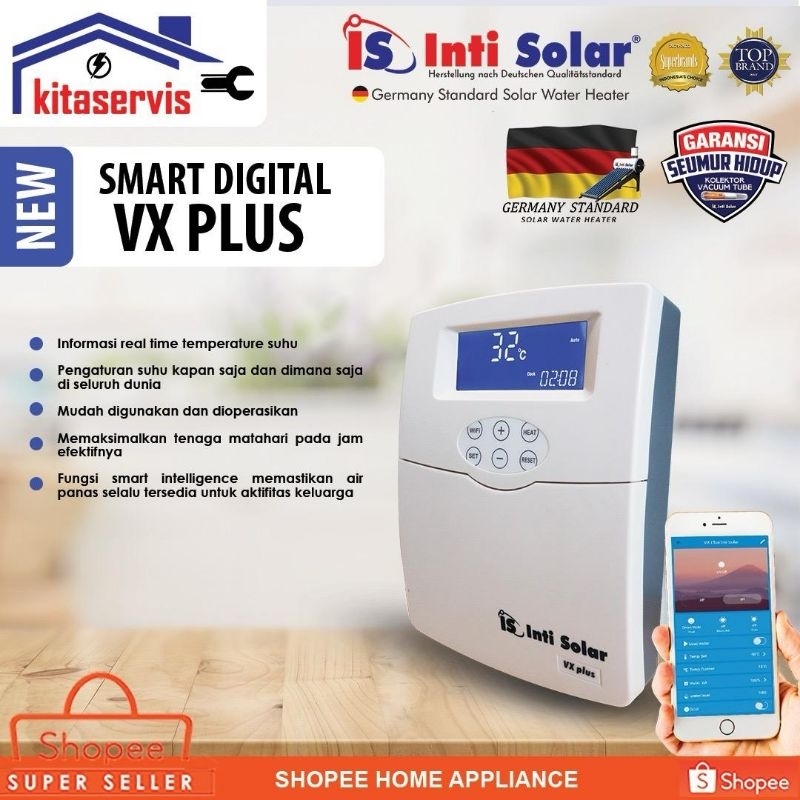 Jual INTISOLAR Smart Digital VX PLUS Controller INTI SOLAR Water Heater ...