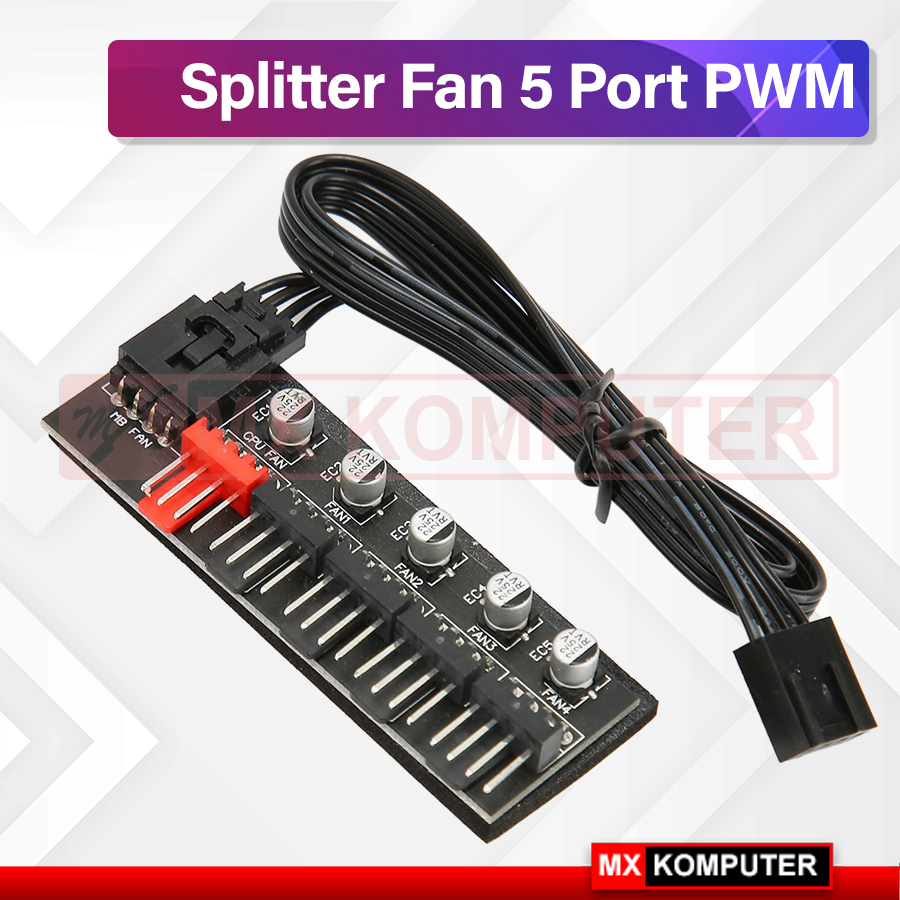 Jual Splitter Fan HUB Extension 4 Pin PWM to 5 Port | Shopee Indonesia