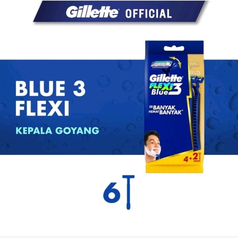 Jual Gillette Pisau Cukur Blue 3 Flexi Isi 4+2 | Shopee Indonesia