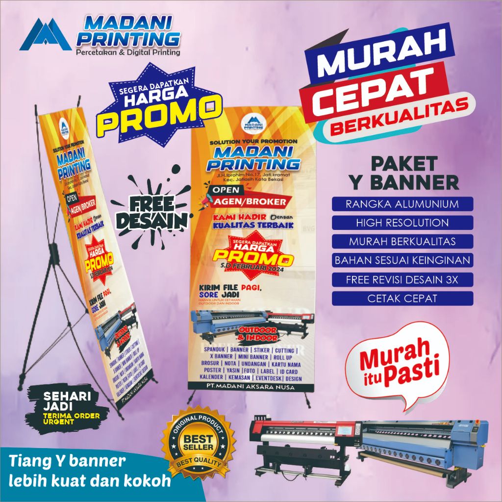 Jual Paket Y Banner Spanduk Berdiri Murah (include tiang/Rangka) Kuat ...