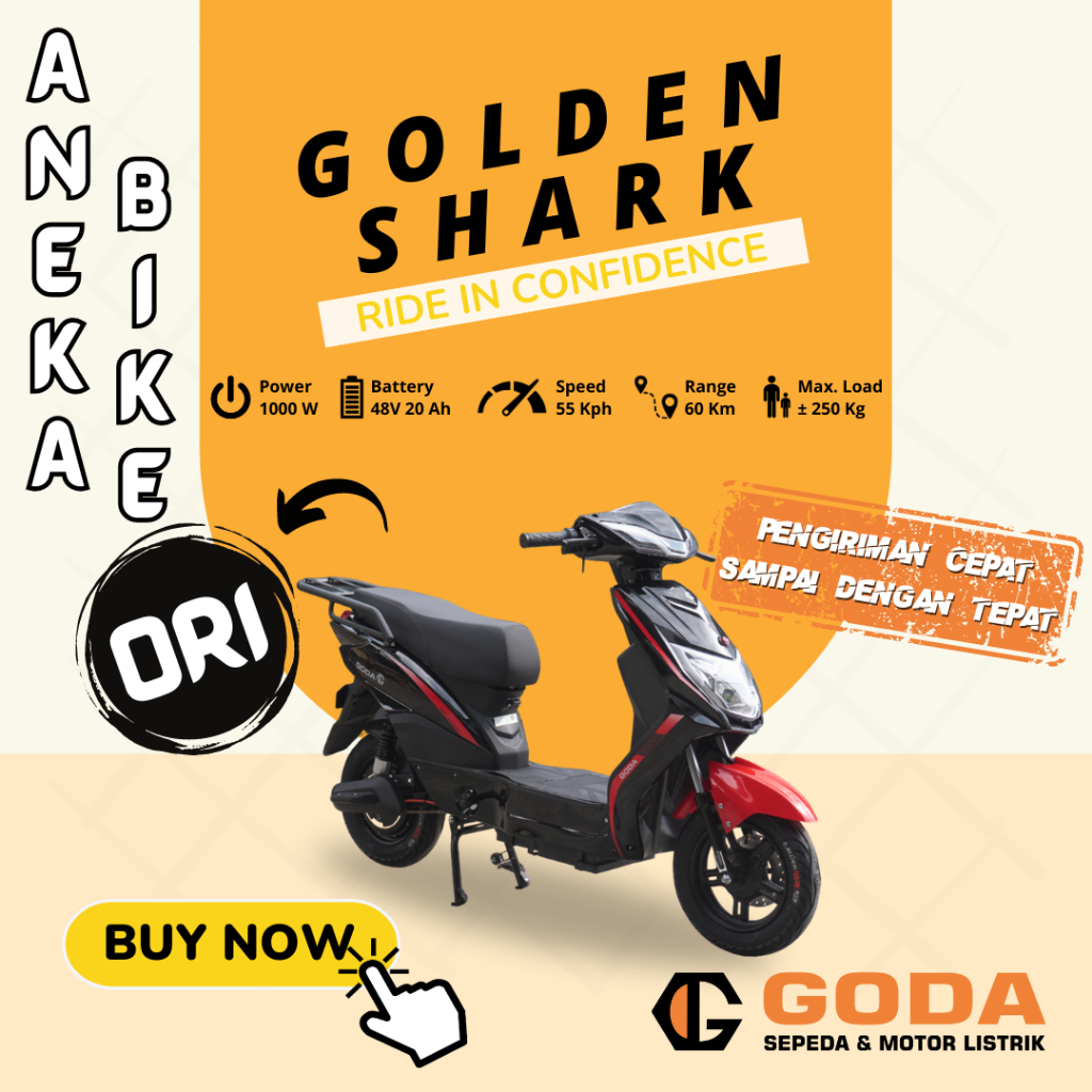 Jual Sepeda Listrik GODA GD230 Garansi Resmi - GD 230 Golden Shark ...