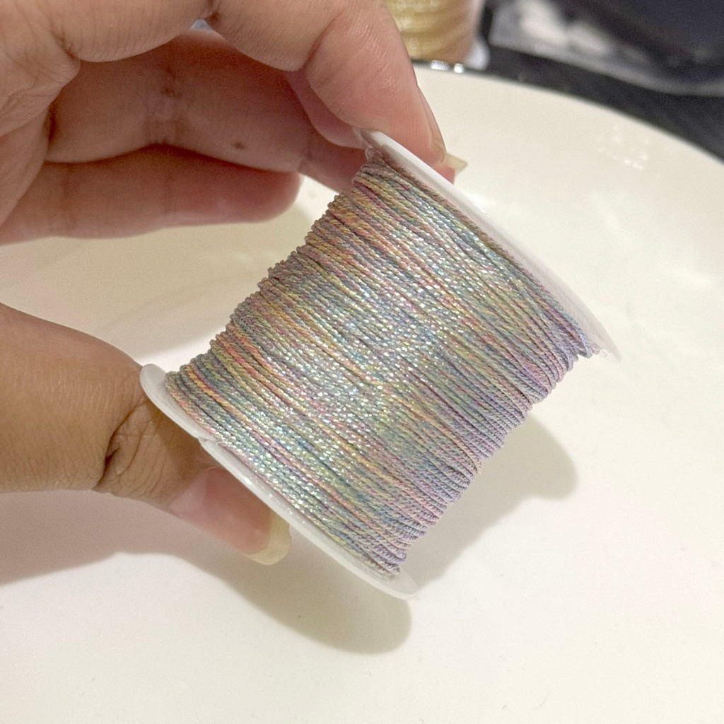 Jual 1 ROLL Shine String Tali Benang Metalik Metallic String - 12 HELAI ...