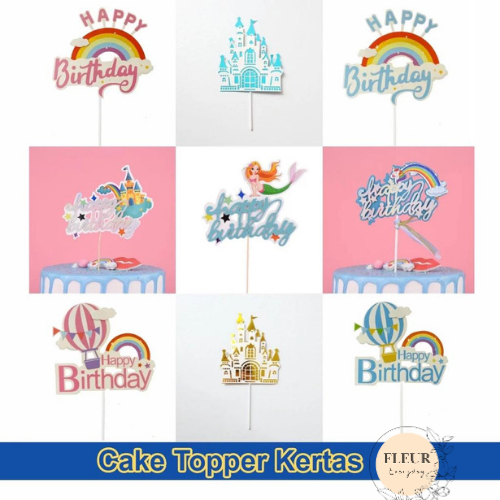 Jual Cake topper happy birthday kertas cake topper ulang tahun tema ...