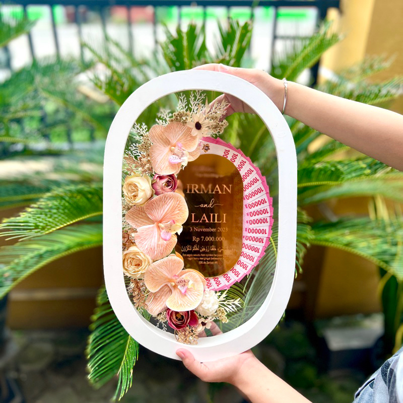 Jual MAHAR PERNIKAHAN AKRILIK OVAL UKURAN 25 x 40 cm | Shopee Indonesia