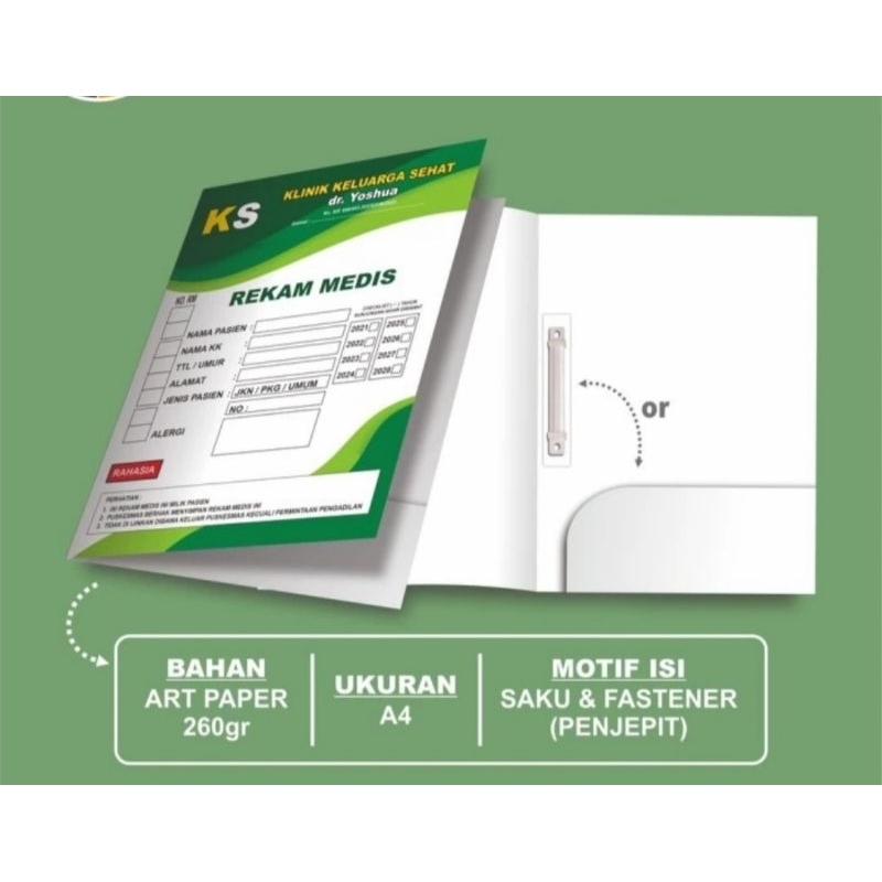 Jual Primt Cetak Custom Map Rekam Medis, Sekolah, Rumah Sakit Ukuran A4 ...