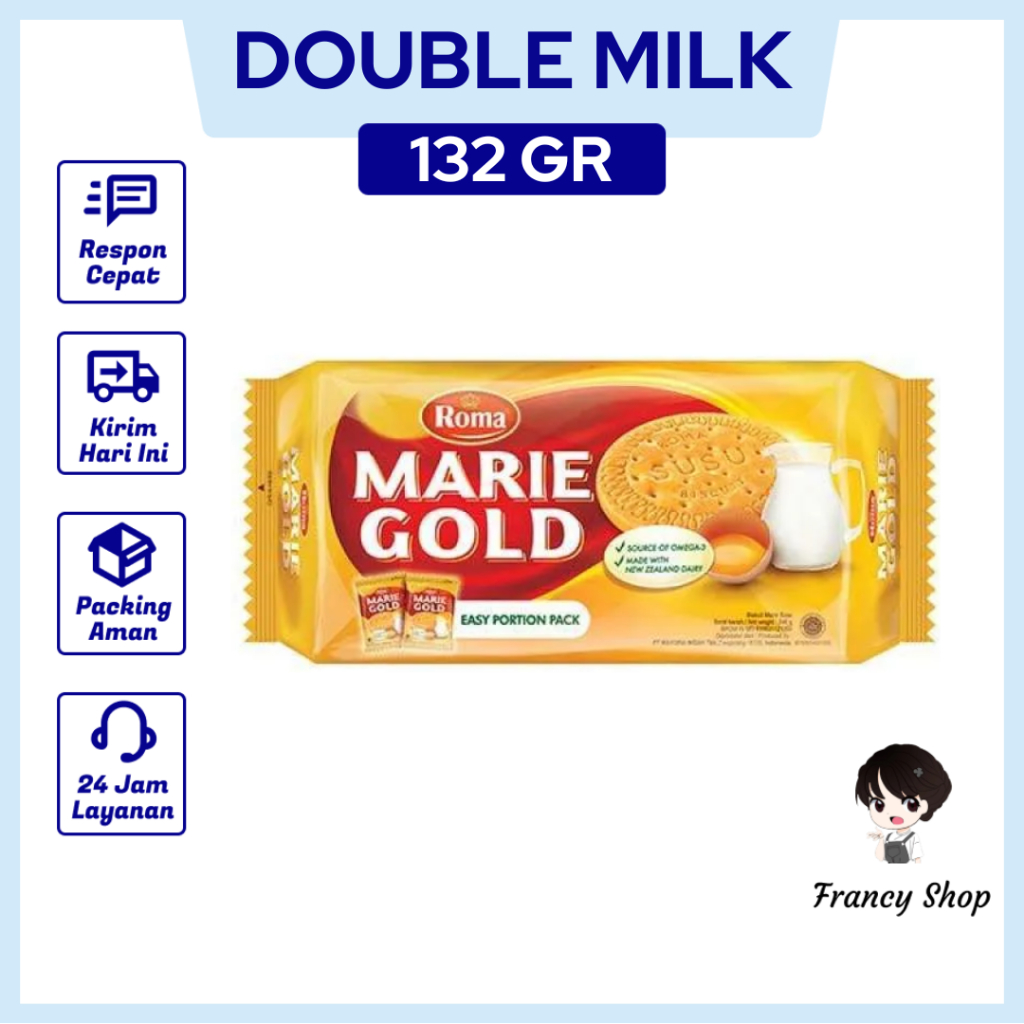 Jual Roma Marie Gold Biskuit Double Milk 132 Gr | Shopee Indonesia