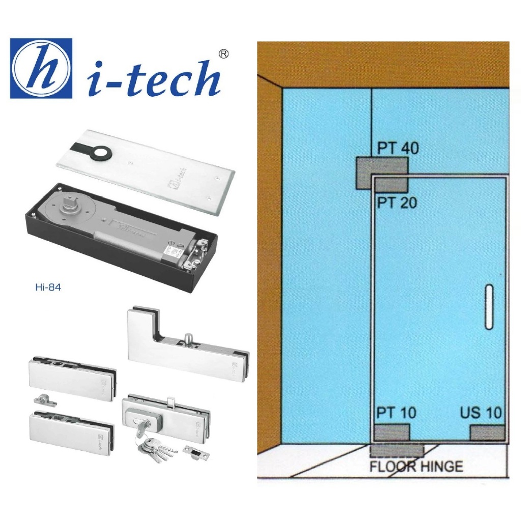 Jual Paket Floor Hinge Pintu Kaca Frameless FH 84 Lengkap Patch Fitting ...