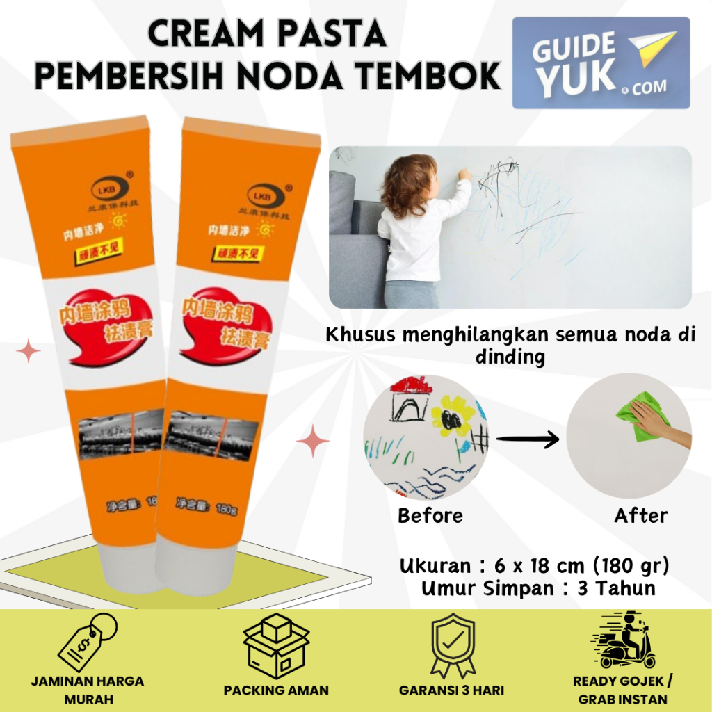 Jual Cream Pasta Pembersih Noda Coretan Tembok Dinding 180GR | Shopee ...