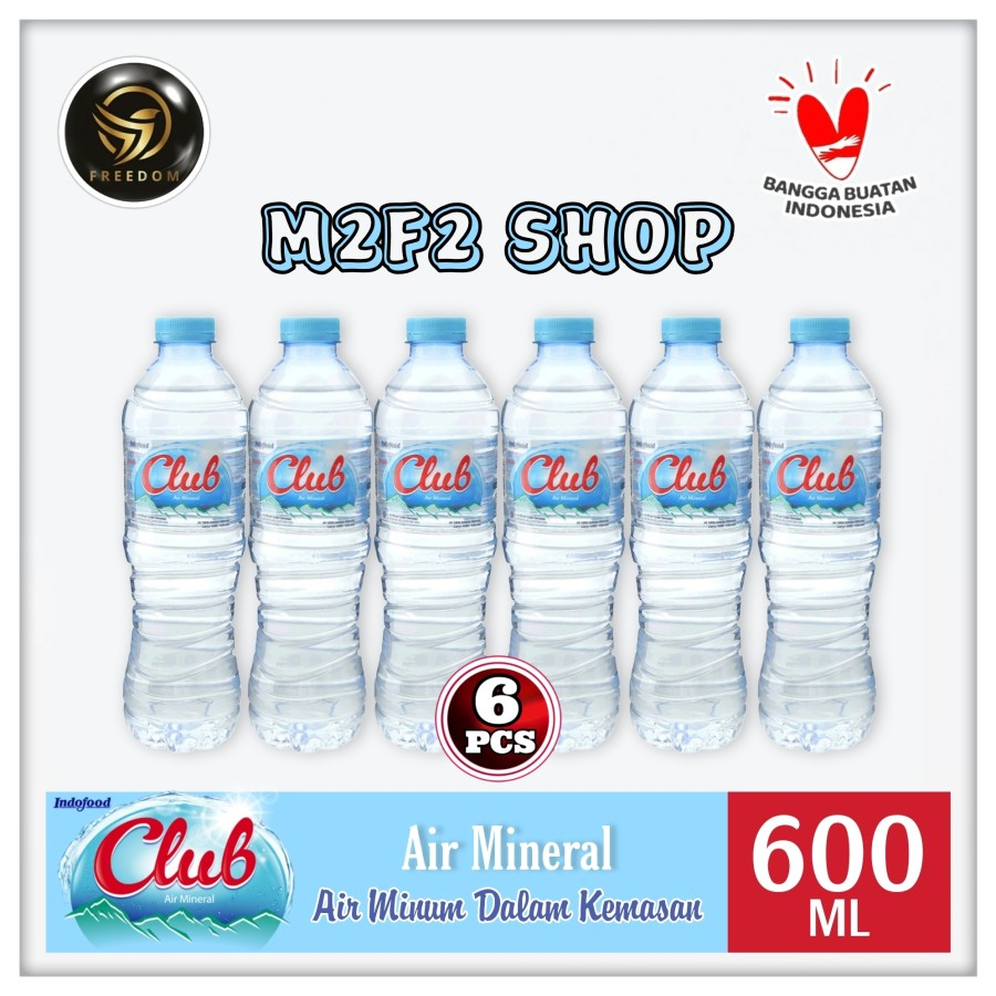 Jual Air Mineral Club Tanggung Botol Plastik Pet - 600 ml (Kemasan 6 ...