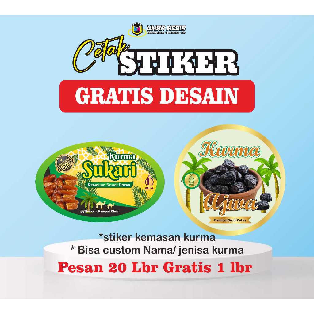 Jual Stiker Kurma Label Produk Jualan Merk Usaha Cromo Bisa Custom Nama ...