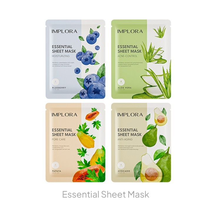 Jual Implora Essential Sheet Mask Masker | ORIGINAL | Shopee Indonesia