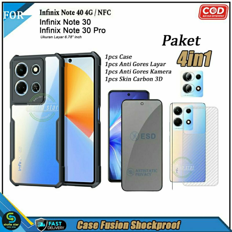 Jual Paket 4in1 Case Infinix Note 30 40 4G 5G Note 30 Pro Softcase ...