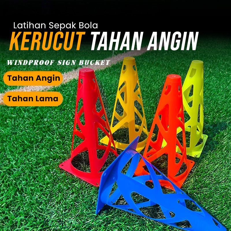 Jual Cone Kerucut 23cm Penanda Olahraga Futsal Sepak Bola ANTI ANGIN ...