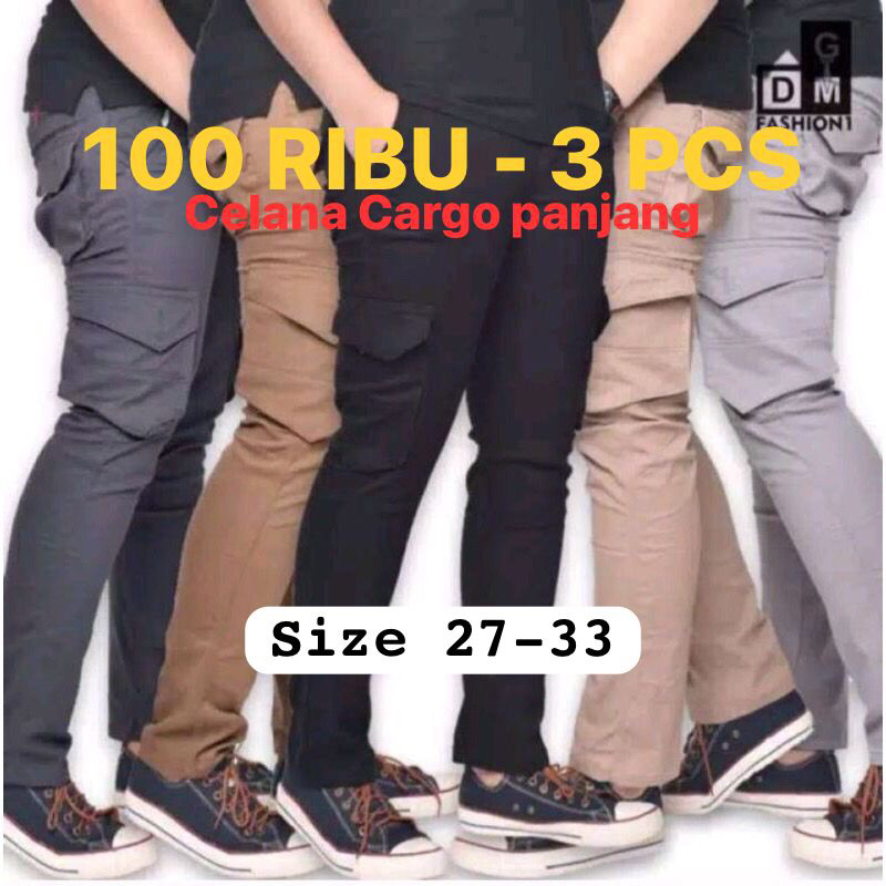 Jual PROMO 100 RIBU DAPAT 3 PCS YANG LAGI HITS Celana Cargo Panjang ... Jual PROMO 100 RIBU DAPAT 3 PCS YANG LAGI HITS Celana Cargo Panjang ...