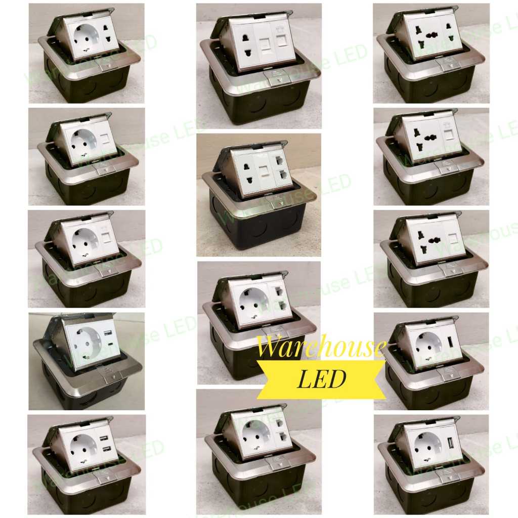 Jual Stop Kontak Lantai 3 Modul Flip Up Isi Stop Kontak Arde EU + 2 ...