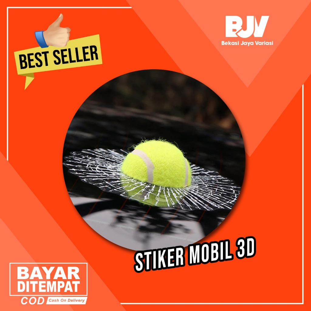 Jual Stiker Mobil / Sticker Mobil / Tempelan Kaca Mobil 3D Model Bola ...