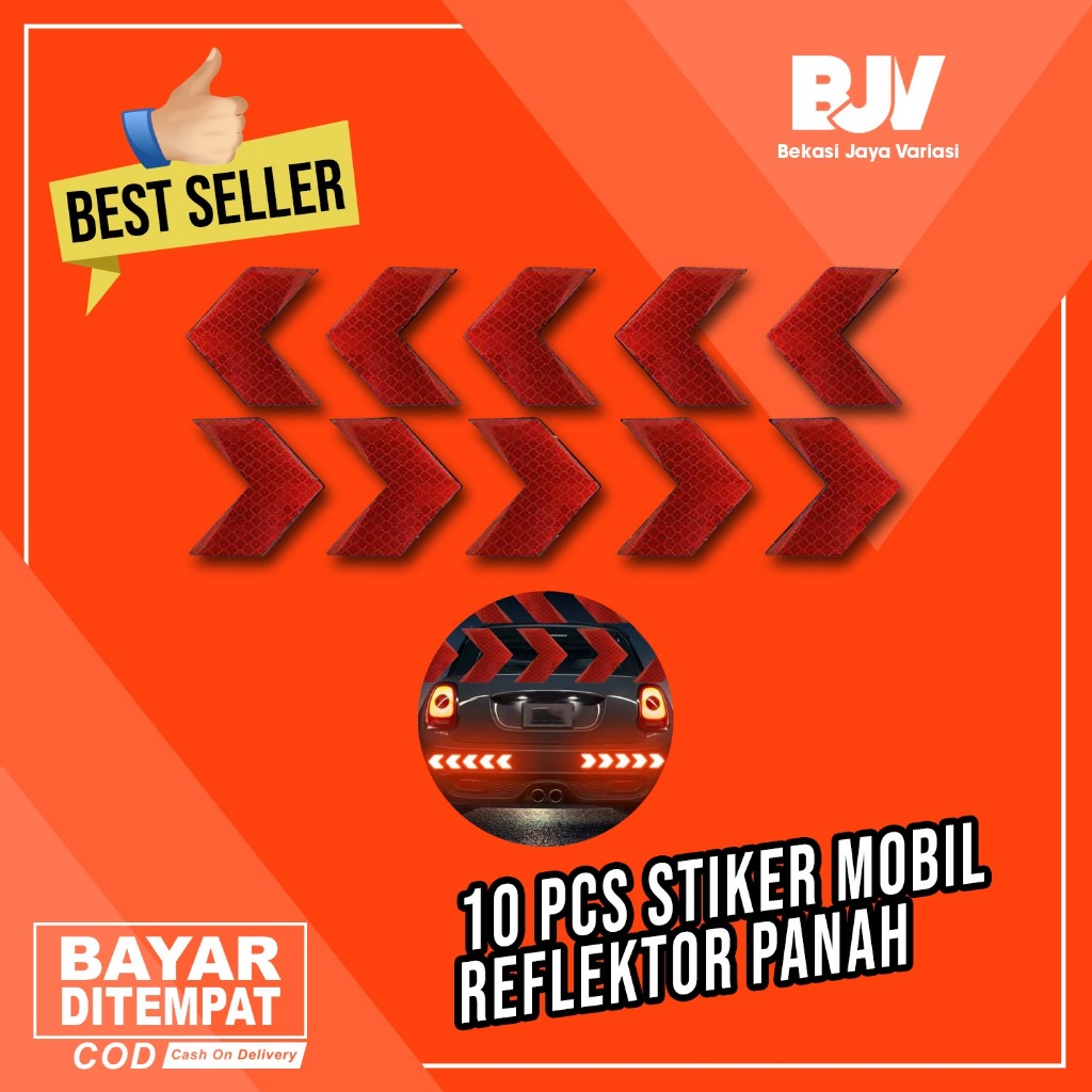 Jual 10 PCS Stiker Reflektor Mobil / Car Warning Sticker Waterproof ...