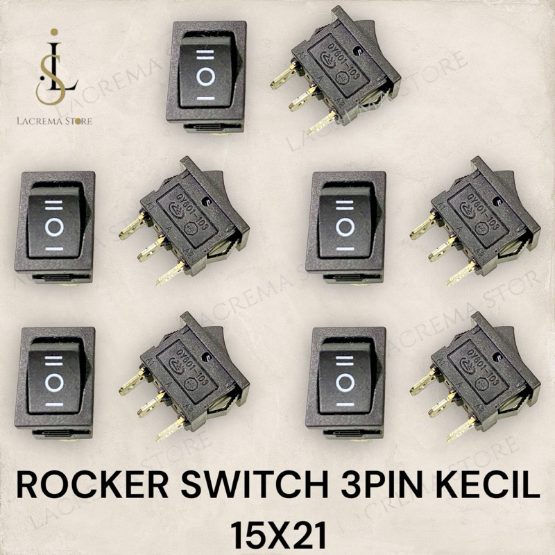 Jual ROCKER SWITCH KARAOKE 3 PIN SAKLAR KCD1 15x21 MM 250V 6A 125V 10A ...
