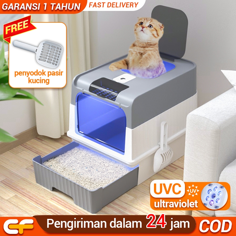 Jual Epic Finds Toilet kucing dengan lampu biru Tempat Pup/Tempat Bak ...