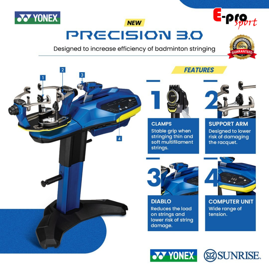 Jual Yonex Badminton Stringing Machine Precision 3.0 Mesin Senar Digital Original | Shopee Indonesia