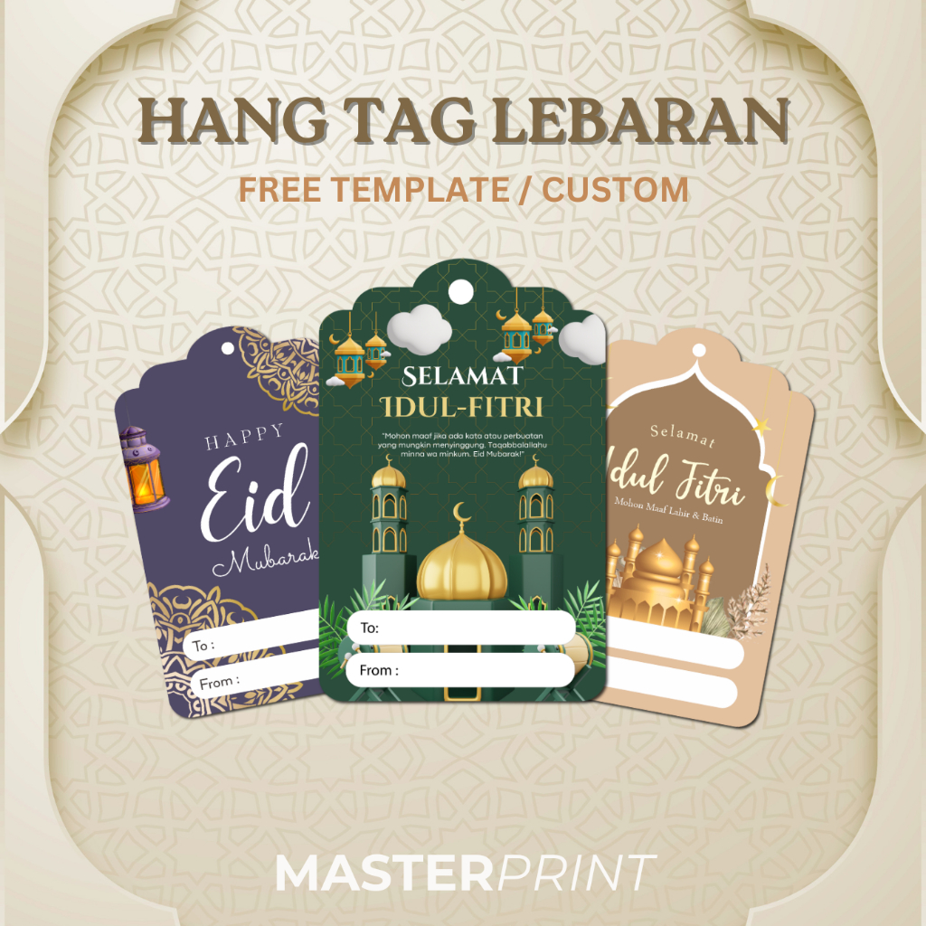 Jual Hang tag kartu tag hangtag kartu lebaran kartu ucapan 1 muka 1 ...