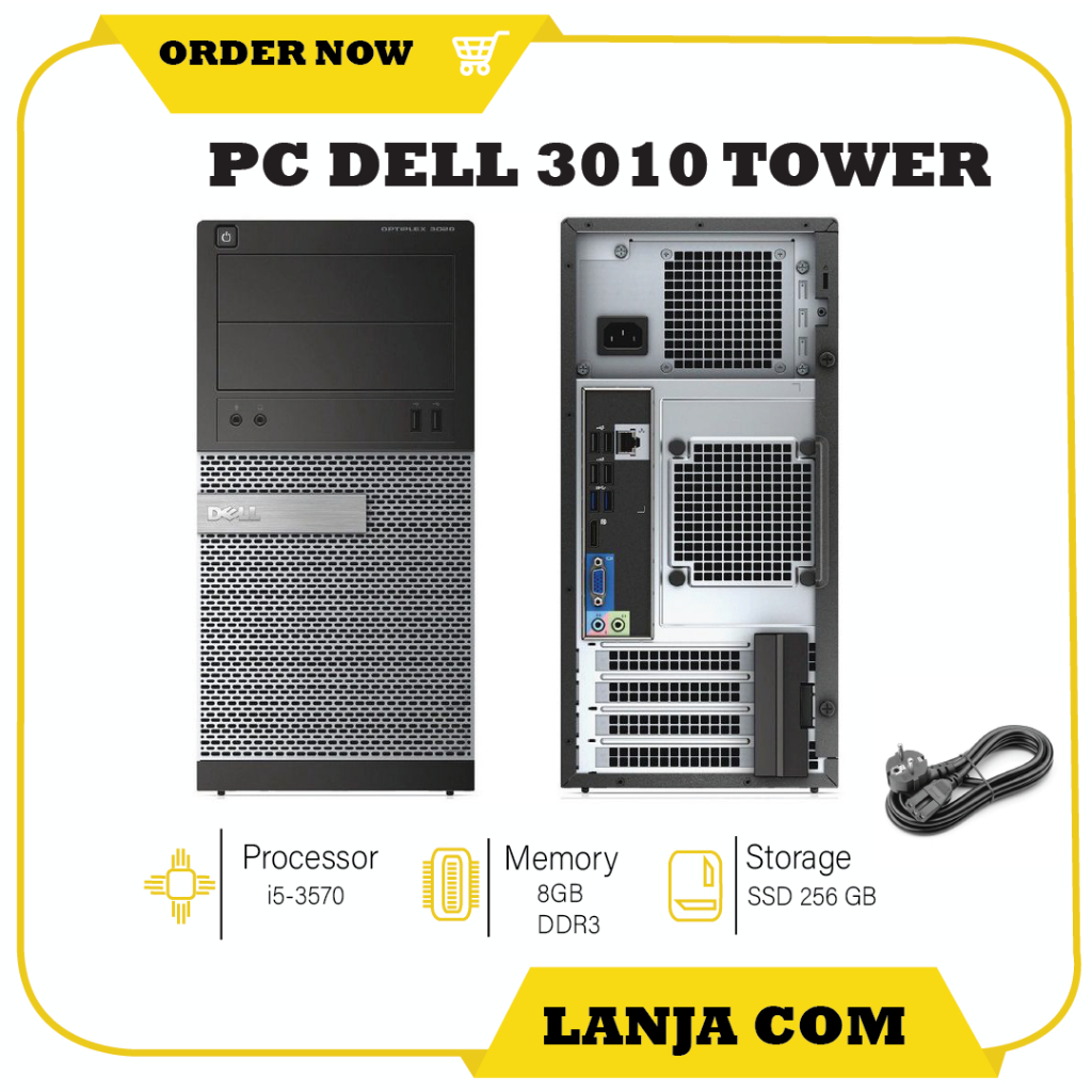 Jual PC TOWER DELL 3010 CORE i5-3470 RAM 8G SDD 256GB WIN 10 MURAH SAJA | Shopee Indonesia