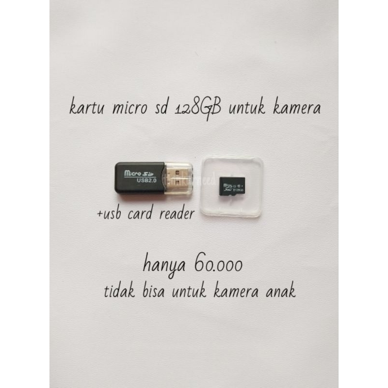 Jual kartu memori micro sd 128 gb untuk kamera laptop hp card reader ...