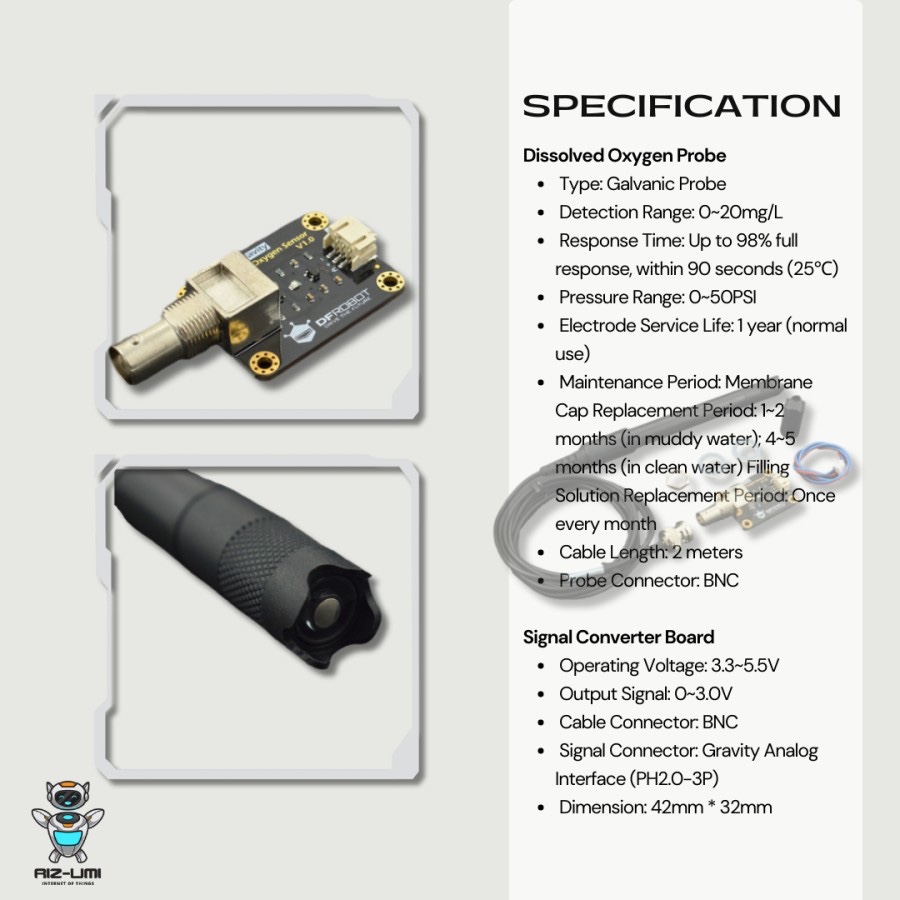 Jual Dfrobot Analog Dissolved Oxygen Sensor Meter Kit For Arduino