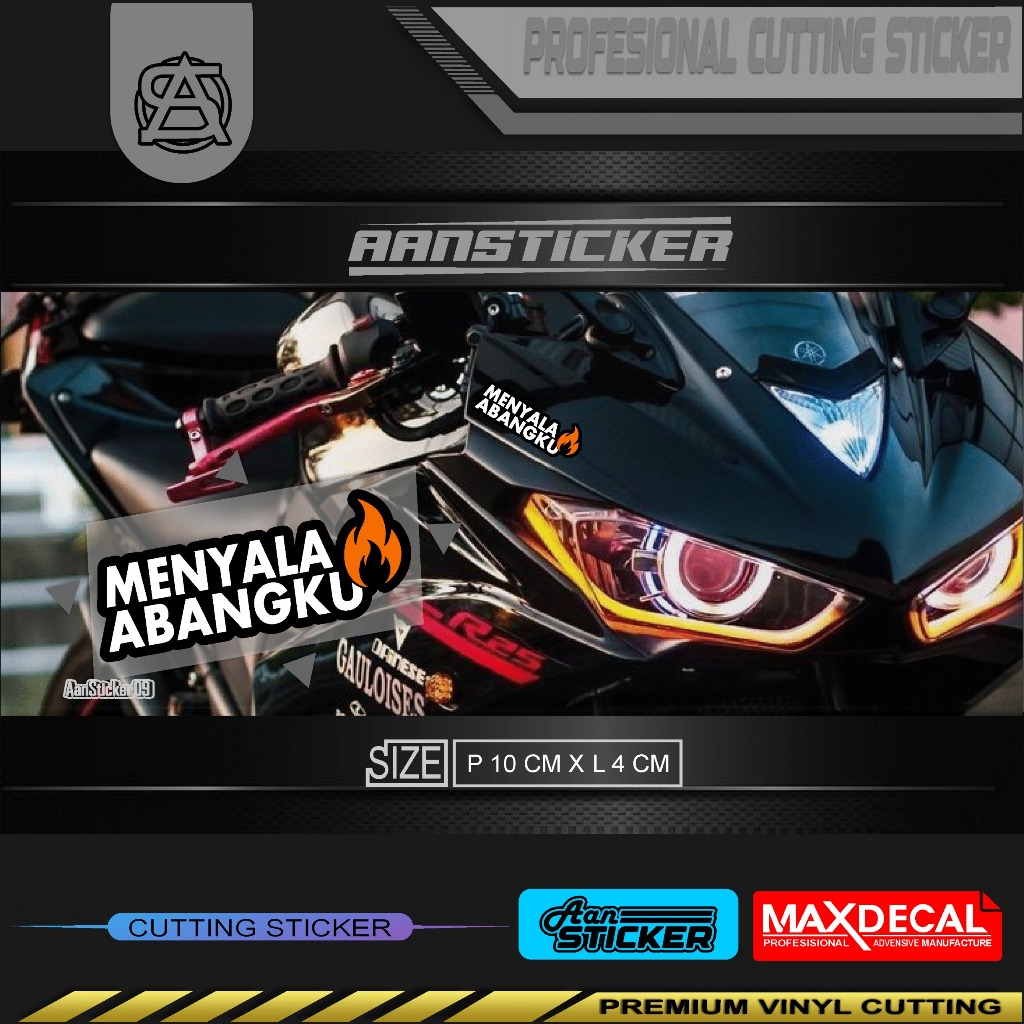 Jual stiker MENYALA ABANGKU stiker cutting motor mobil satuan | Shopee ...