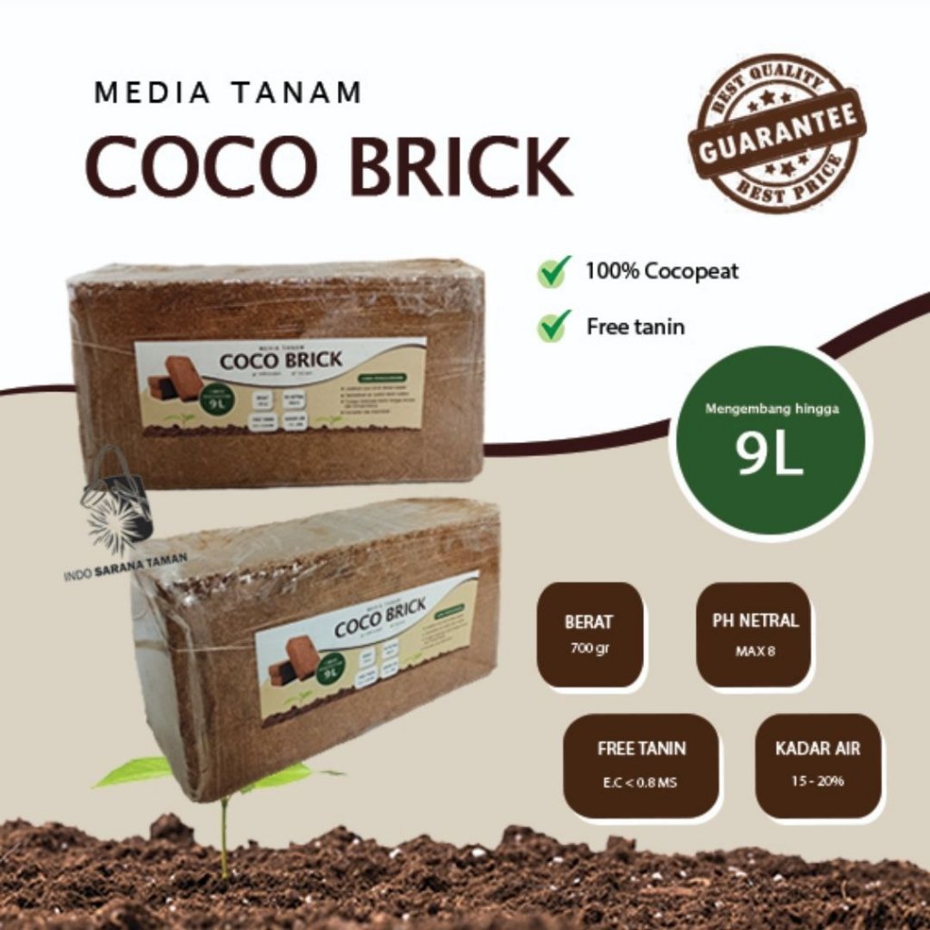 Jual MEDIA TANAM COCO BRICK Cocopeat Mengembang 9 L Coco Peat Kotak Free Tanin Perlengkapan ...