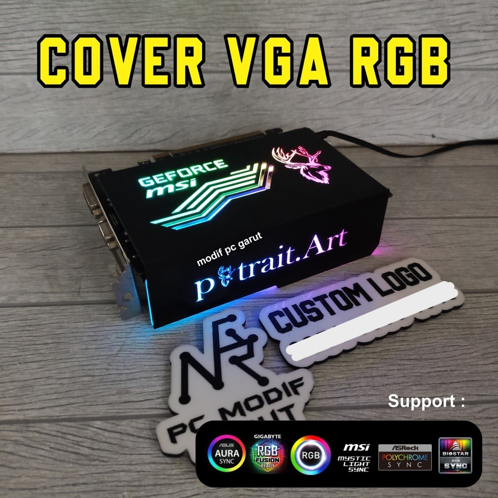 Jual VGA COVER GPU BACKPLATE LOGO CUSTOM LED RGB | Shopee Indonesia
