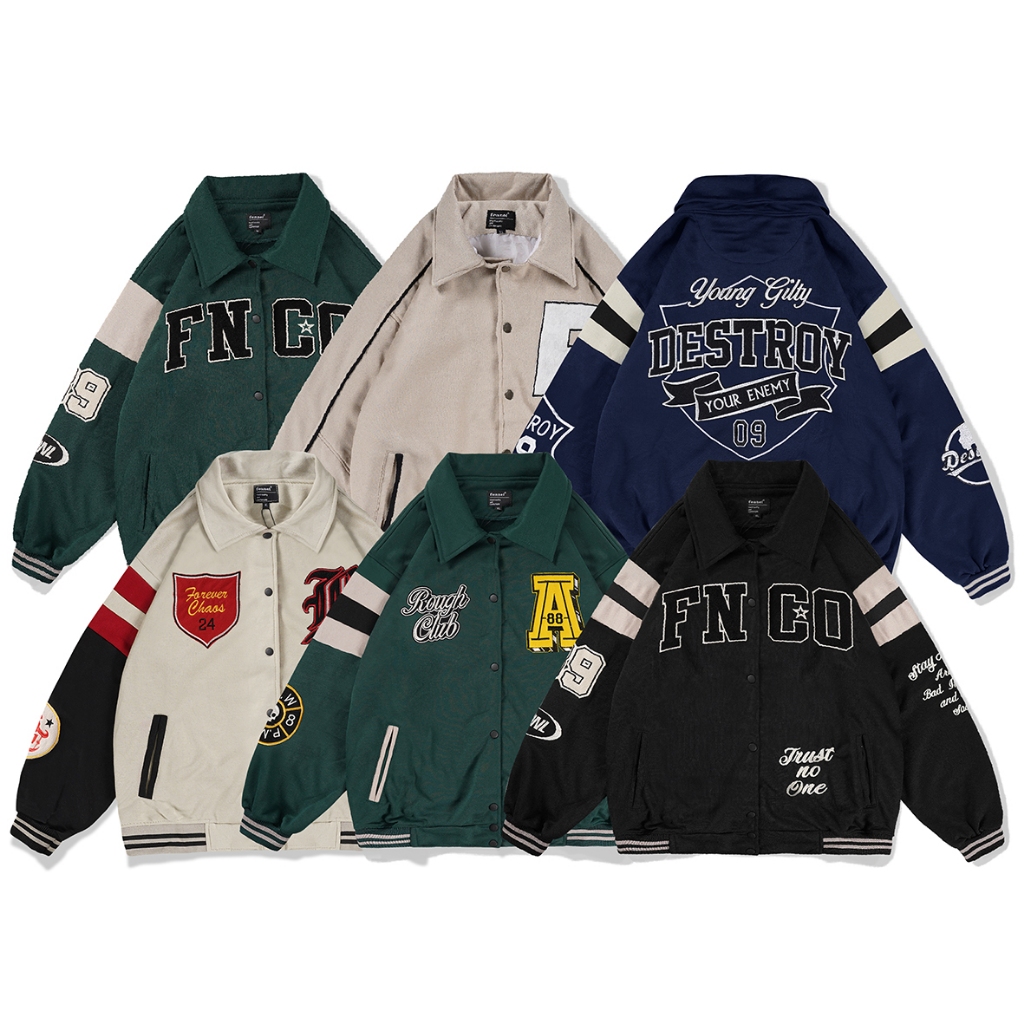 Jual [N01342]Jacket Varcity Fleece Tebal / Shacket Jaket | Shopee Indonesia