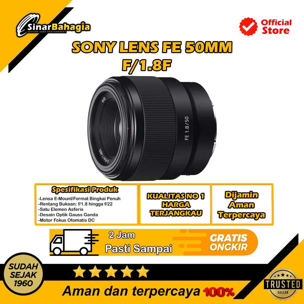 Jual SONY FE 50mm F1.8 LENSA FULL FRAME GARANSI RESMI - Lens 50mm F/1.8 ...