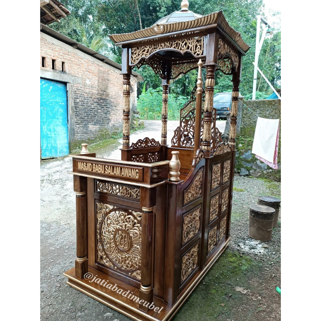 Jual Mimbar Masjid Kubah Besar Ukiran Kayu Jati, Podium Mimbar Ceramah ... Jual Mimbar Masjid Kubah Besar Ukiran Kayu Jati, Podium Mimbar Ceramah ...