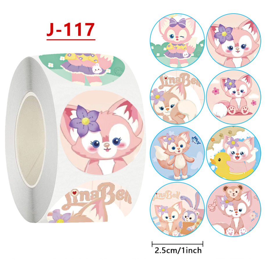 Jual Stiker Roll Label Lucu Isi 500 Lembar Motif Cartoon Untuk Tempel ...