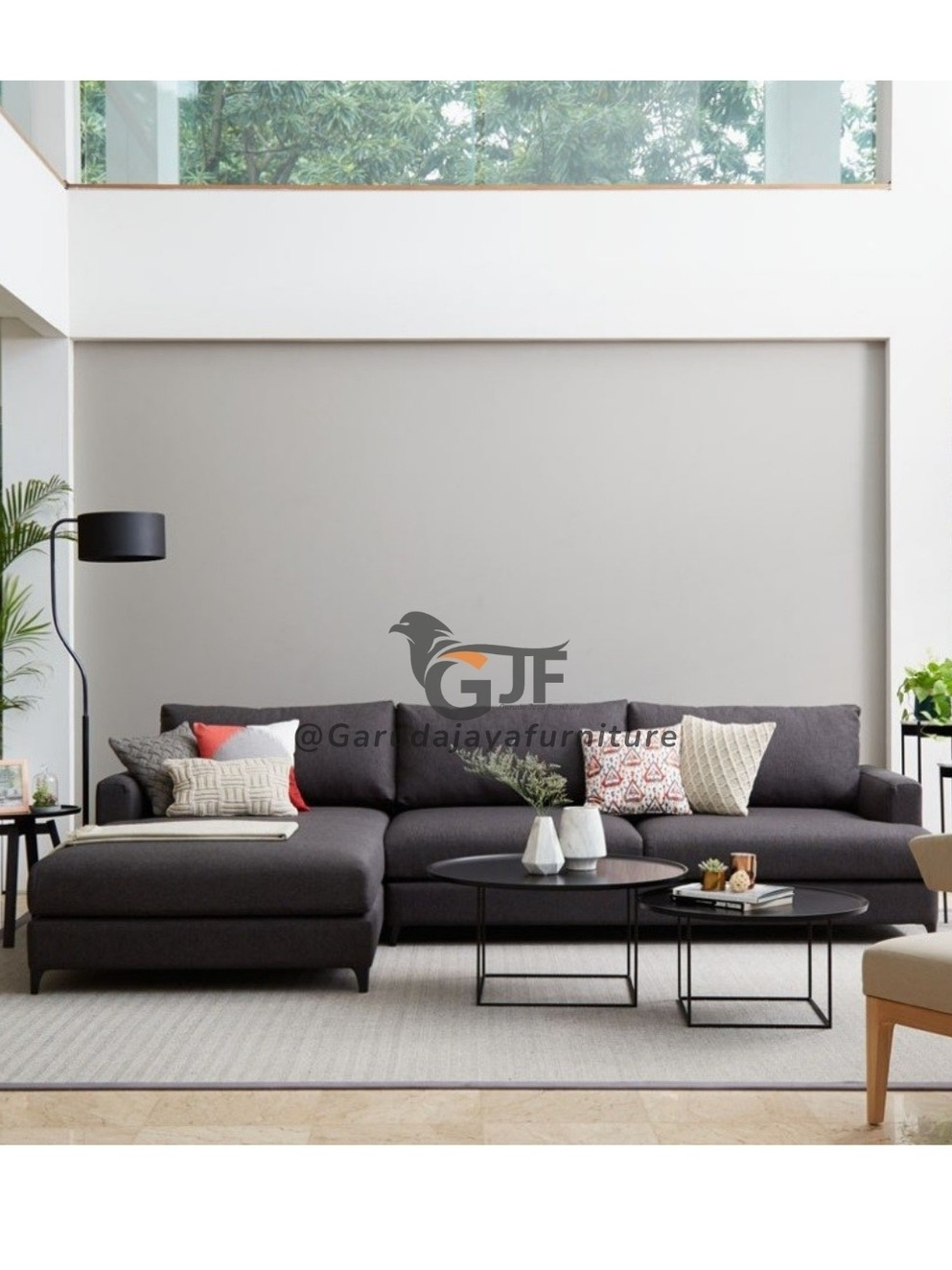 Jual SOFA TAMU LETTER L JUMBO WARNA HITAM / SOFA KELUARGA MEWAH ...