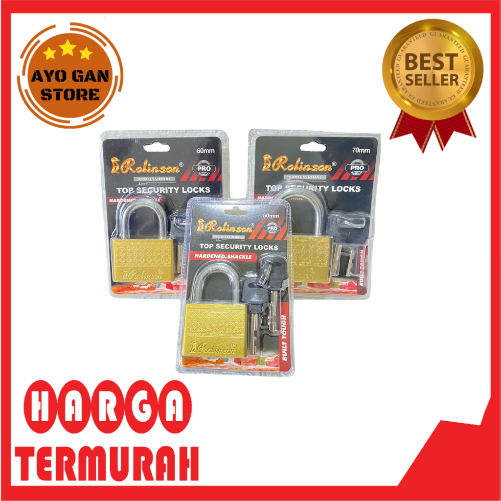 Jual Gembok Rolinson Padlock Gold Tebal Top Security Locks - Rolinson ...