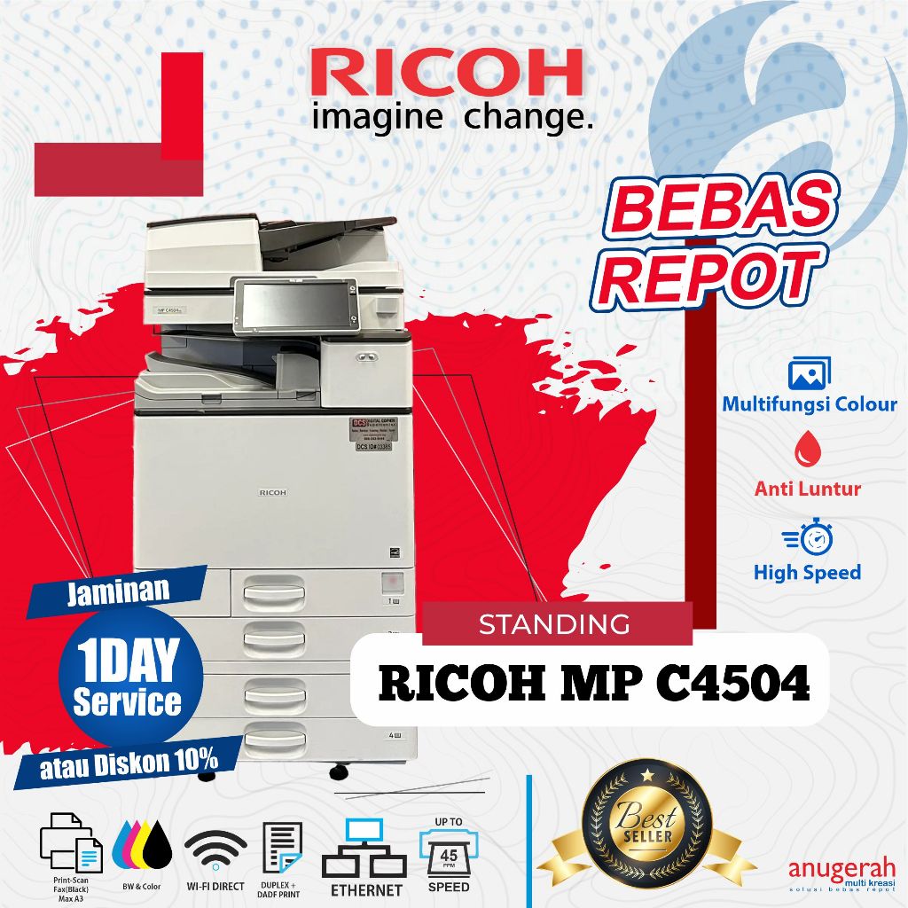 Jual Mesin Fotocopy Ricoh MP C4504 Rekondisi | Shopee Indonesia