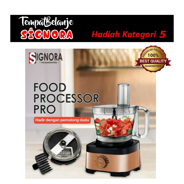 Jual Signora Food Processor Pro + 2 Cubic Cutter + Blender | Shopee ...