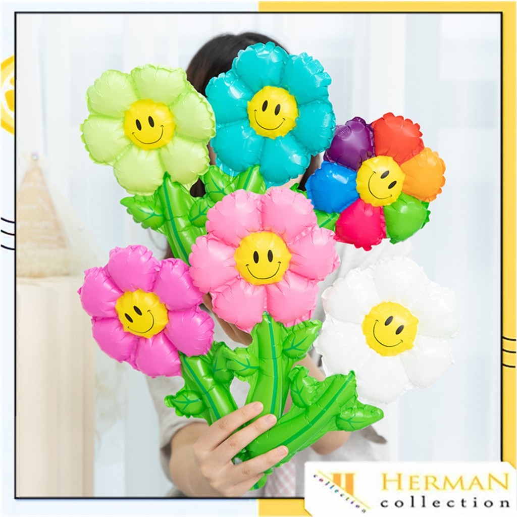 Jual HC Balon Foil Tongkat Bunga Matahari Balon Sunflower Polos ...