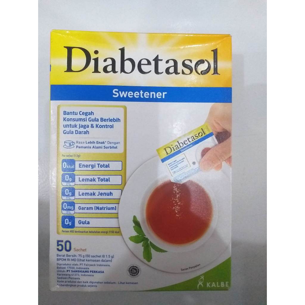 Jual Diabetasol Sweetener Isi 50 Sachet - Gula Pemanis Aman Untuk ...