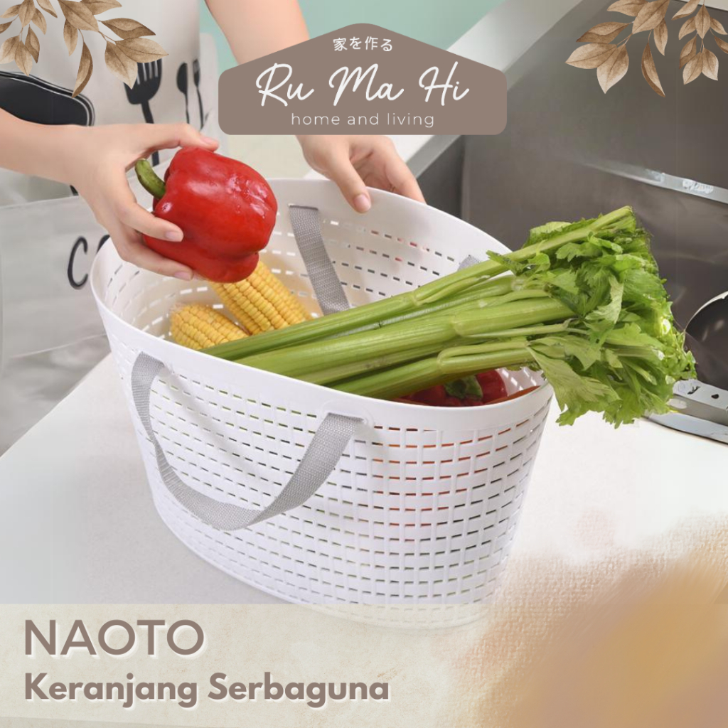 Jual RUMAHI -NAOTO Keranjang Plastik Sayuran Praktis Plastic Basket ...