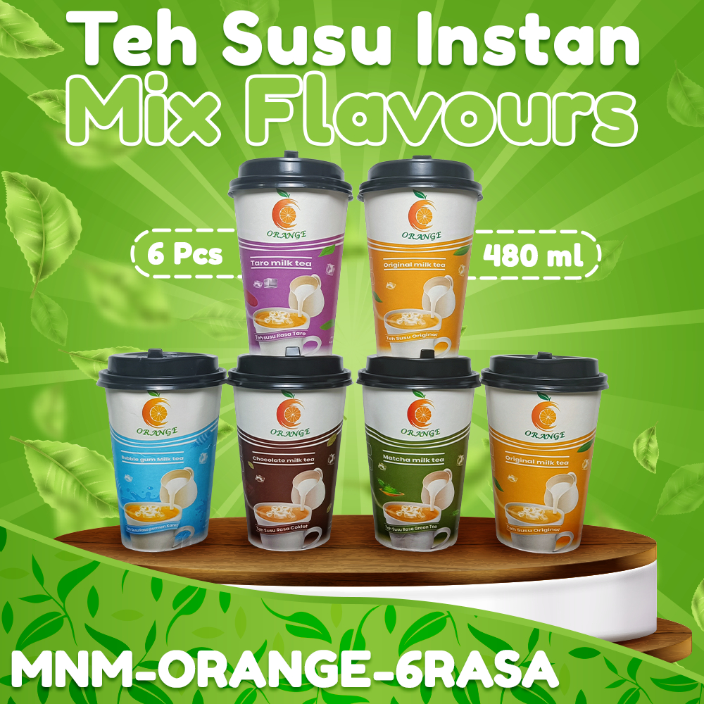 Jual Home Inspiration Milk Tea 6 Rasa Dengan Cup Gelas Bubuk Minuman ...